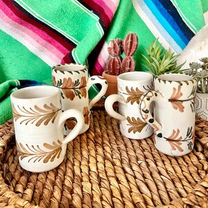Mexican Pottery Cups, Mugs, Talavera Mexico, Vino Wine, Hand Painted ...