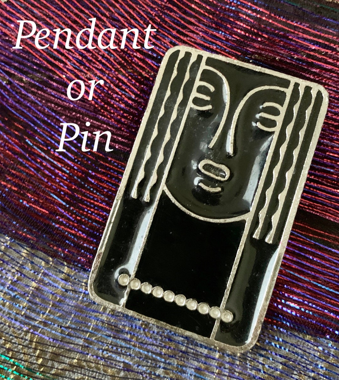 Modern Art Face Cubist Abstract Statement Necklace Multi-strand Chain ...