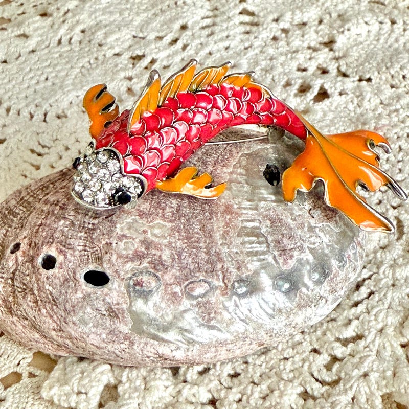 Vintage Fish Brooch - Etsy