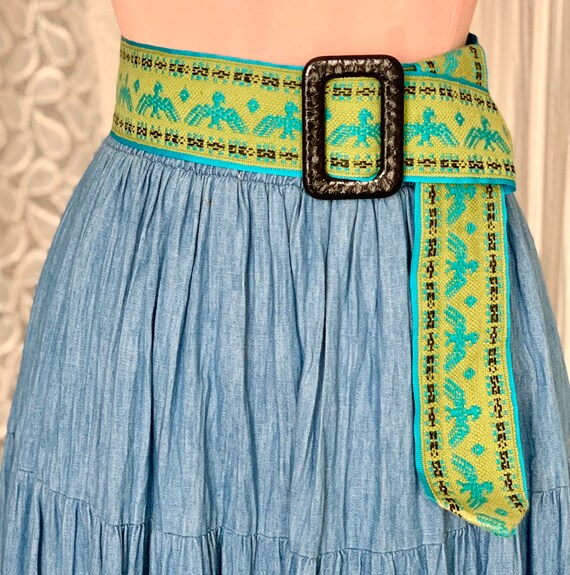Embroidered Mexican Belt Woven Textile Vintage Adjustable | Etsy