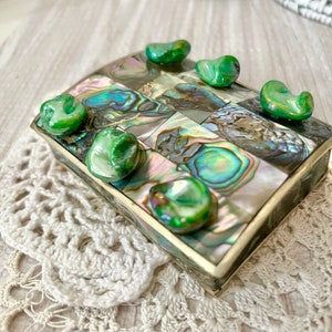 Inlaid Abalone Trinket Box Inlay Shell Iridescent Natural - Etsy