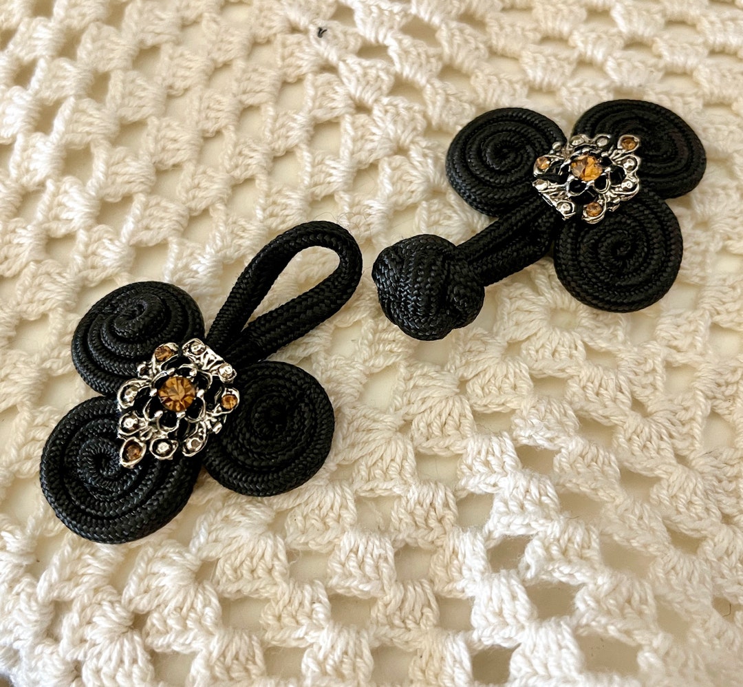 Vintage Frog Closure, Jeweled Embellishments, Sewing Notions, Sewing ...