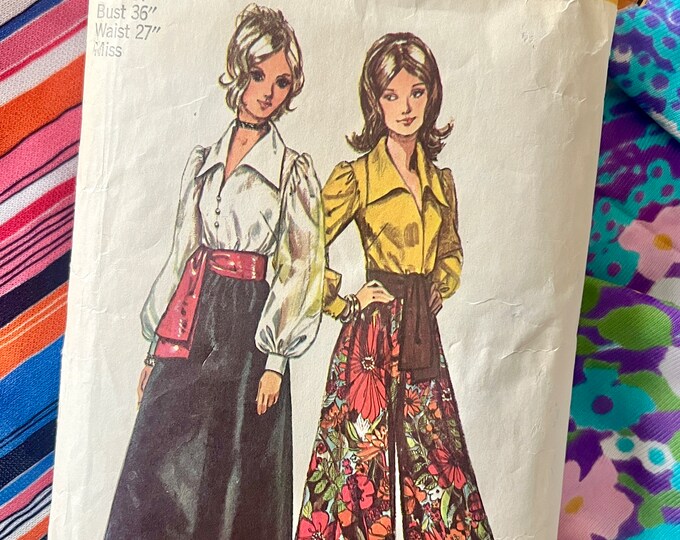 Vintage Sewing Pattern, Palazzo Pants, Maxi Skirt, Tops, Statement ...