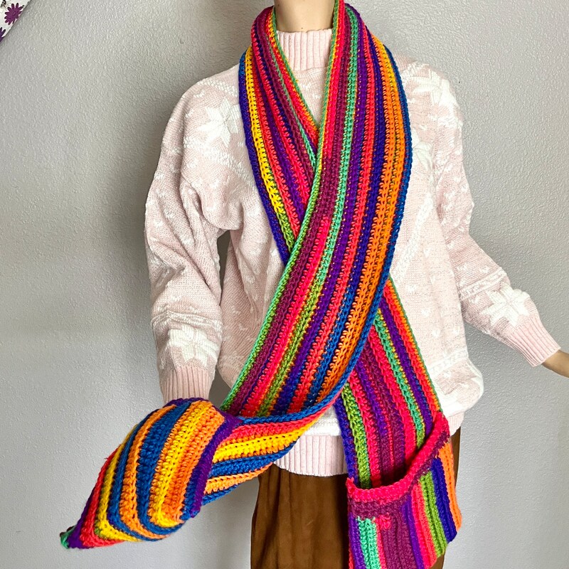 Rainbow Colour Scarf - Etsy