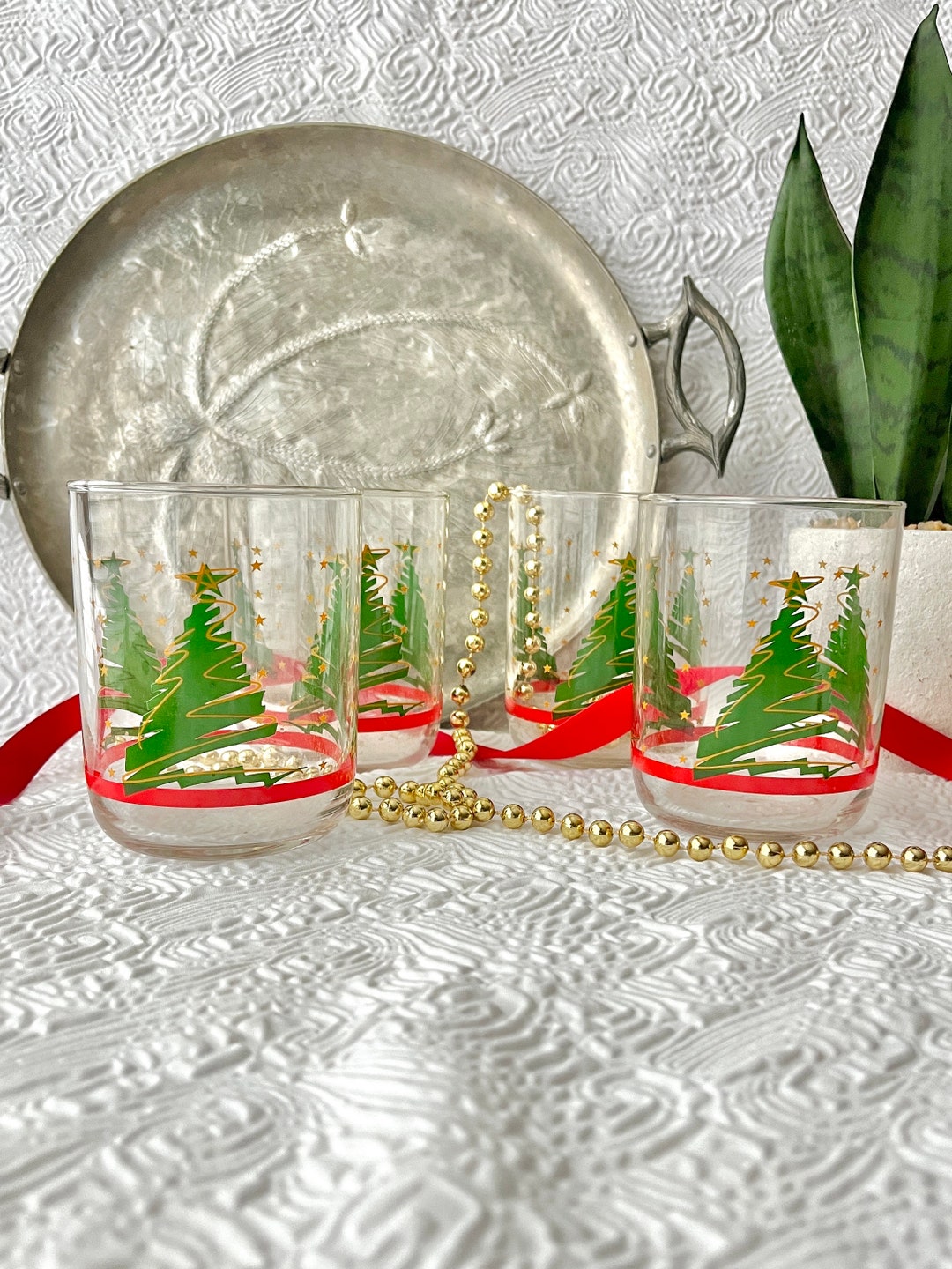 Vintage Glassware Holiday Entertaining, Set 4, Christmas Party ...