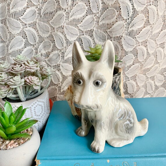 Vintage Ceramic Planter Corgi Dog Hand Painted Japan | Etsy