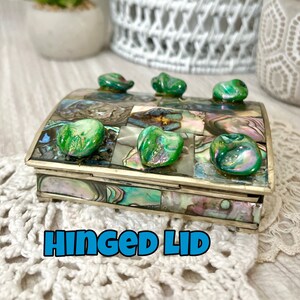 Inlaid Abalone Trinket Box Inlay Shell Iridescent Natural - Etsy