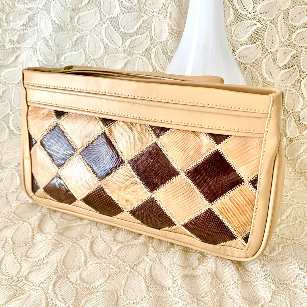 Wristlet Clutch, Vegan Purse, Diamond Harlequin, Mod Vintage 60s 70s - Etsy