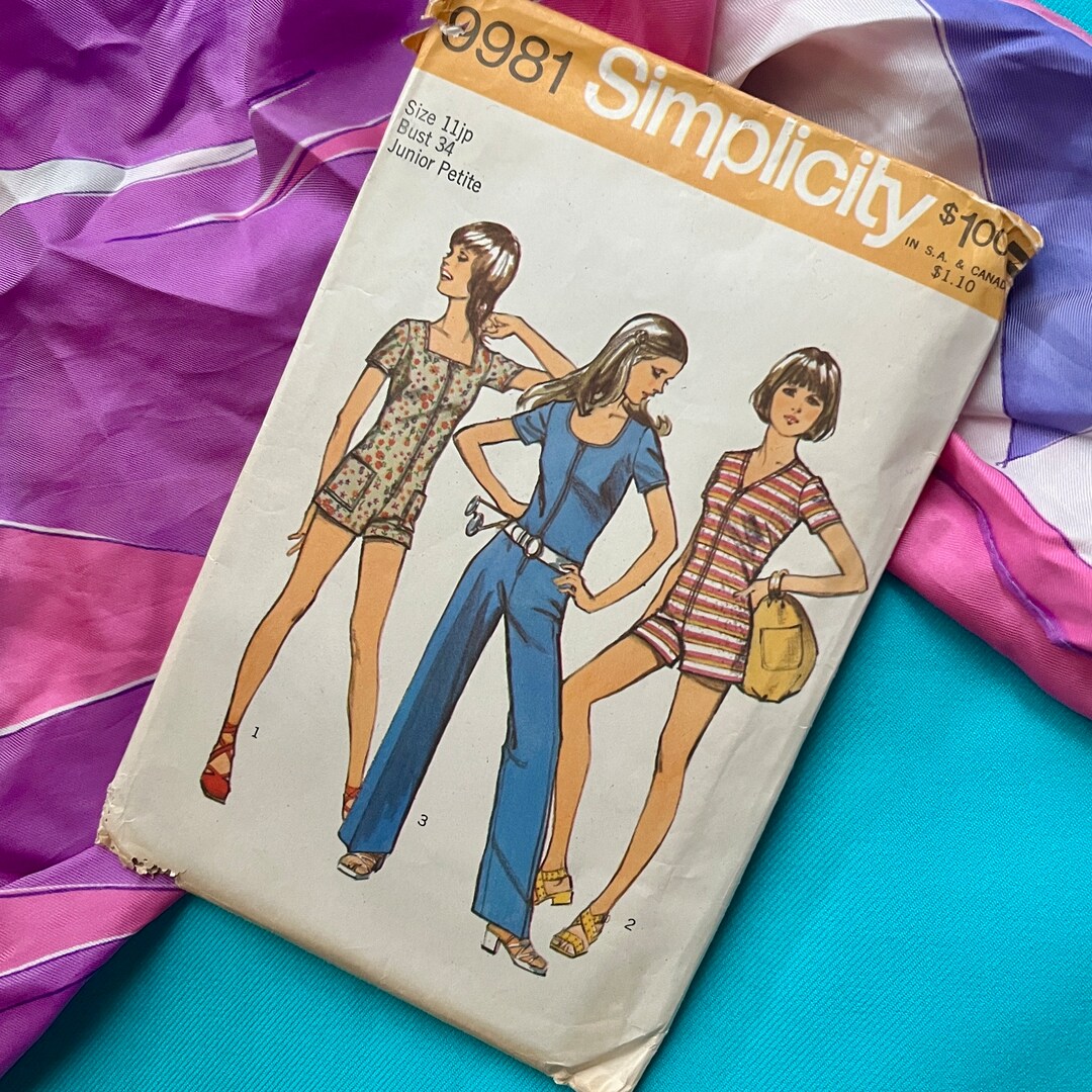 Vintage Sewing Pattern, Romper, Jumpsuit, Shorts, Pant Suit, Simplicity ...