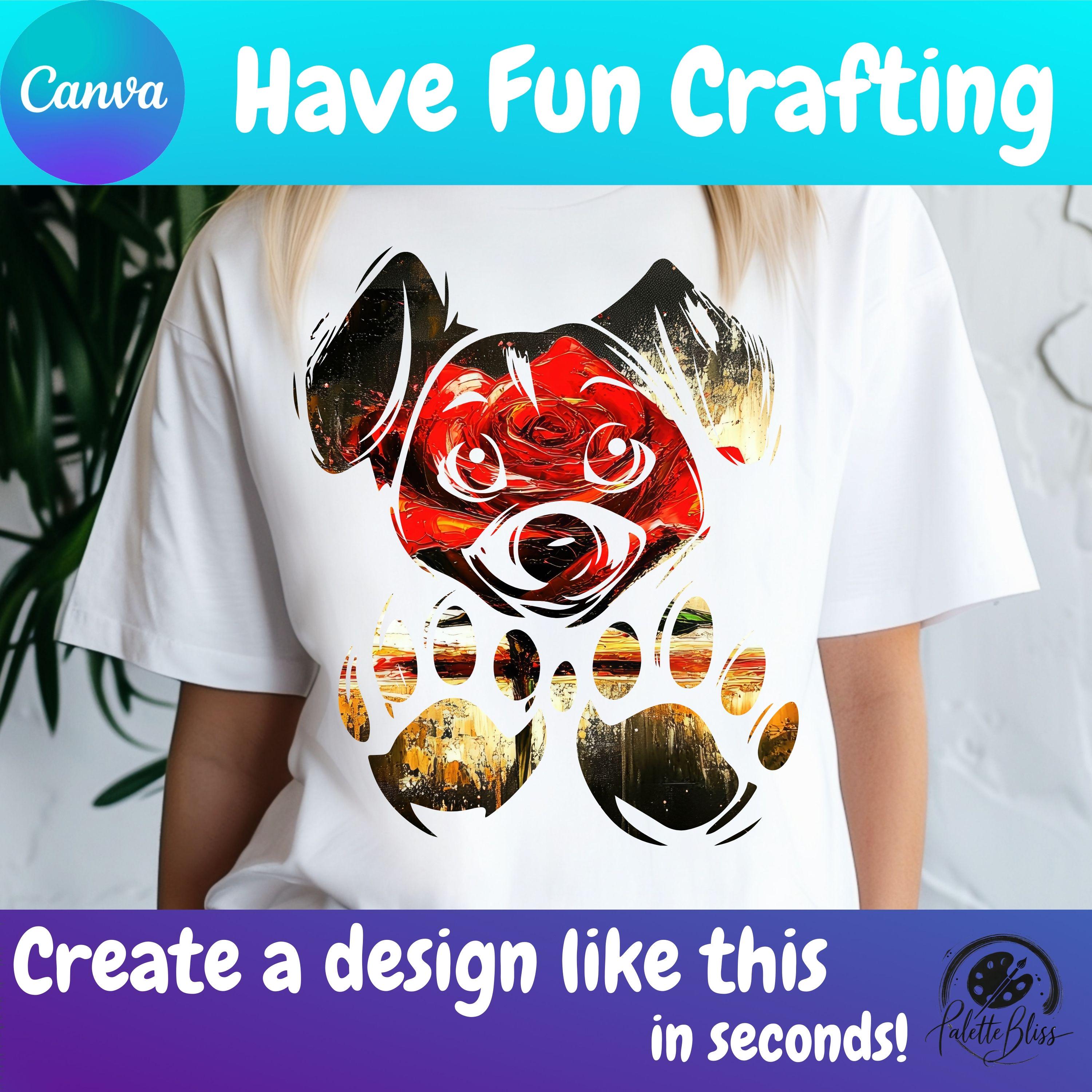 Pet Paw Canva Frame Template Sublimation Editable Dog Cat Paws Print ...