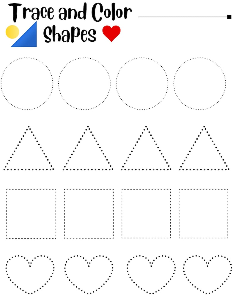 Preschool, Kindergarten, Shape Worksheets - Etsy