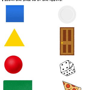 Match Shape Worksheet for Kindergartners, 1st Grade, Preschool! - Etsy