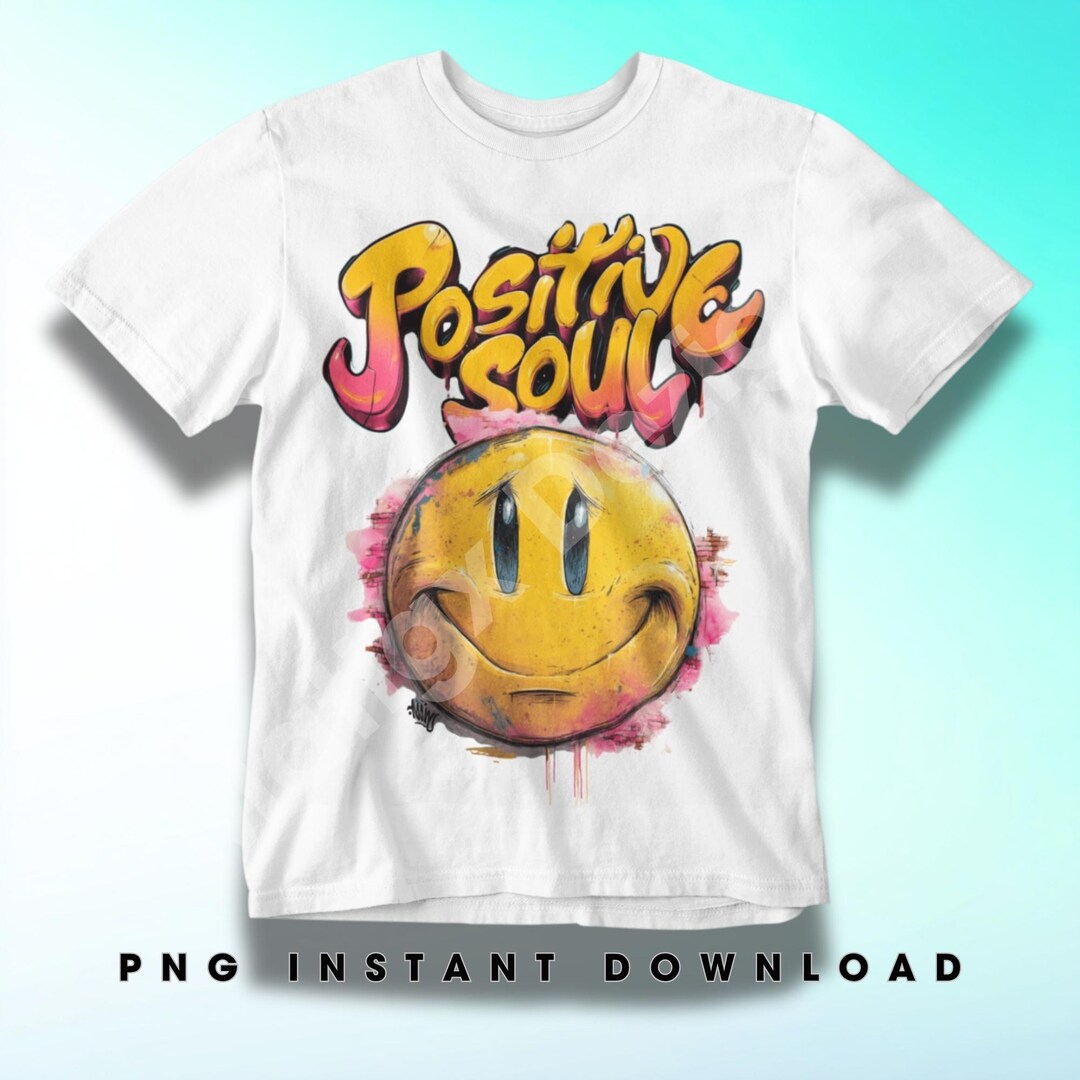 Smiley PNG | Positive Soul | Retro Smiley Design | Graffiti Style ...