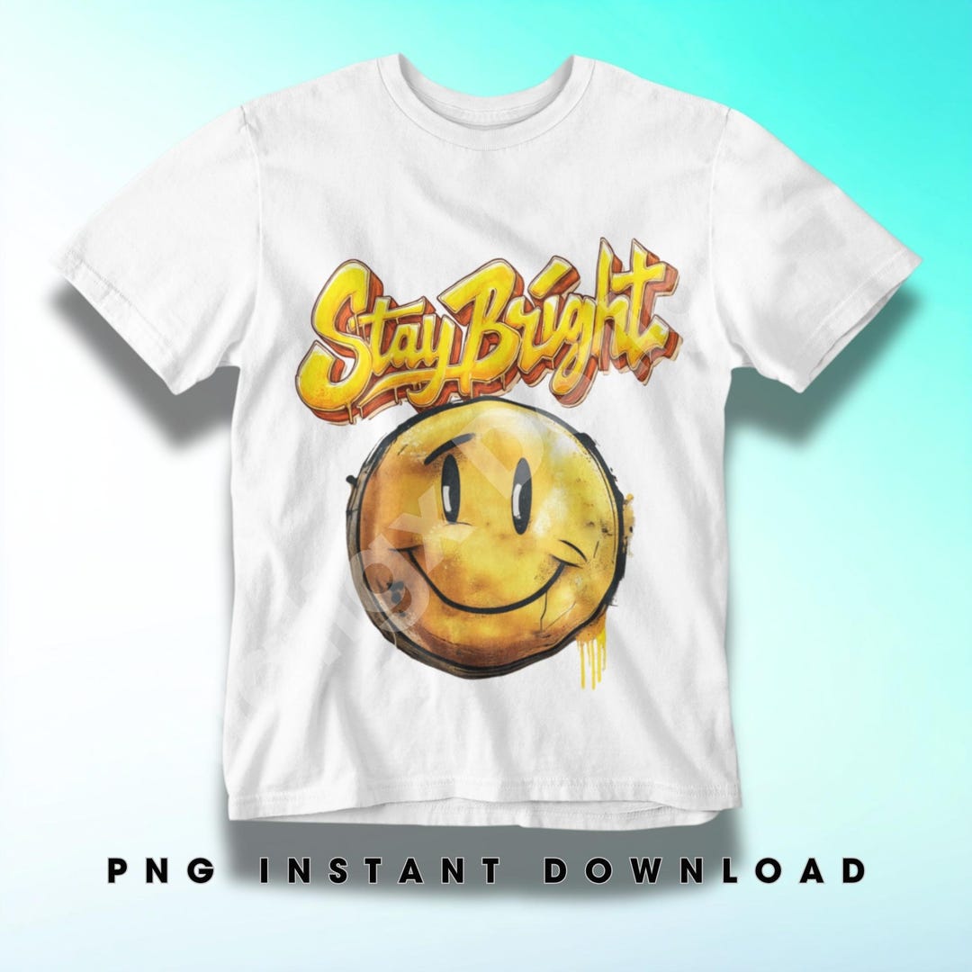 Smiley PNG | Stay Bright Smiley | Retro Happy Face PNG - Etsy