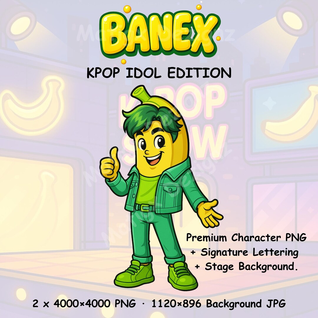 Banex Kpop Character PNG, Banana Boy Art, Cute Digital Design, Instant ...