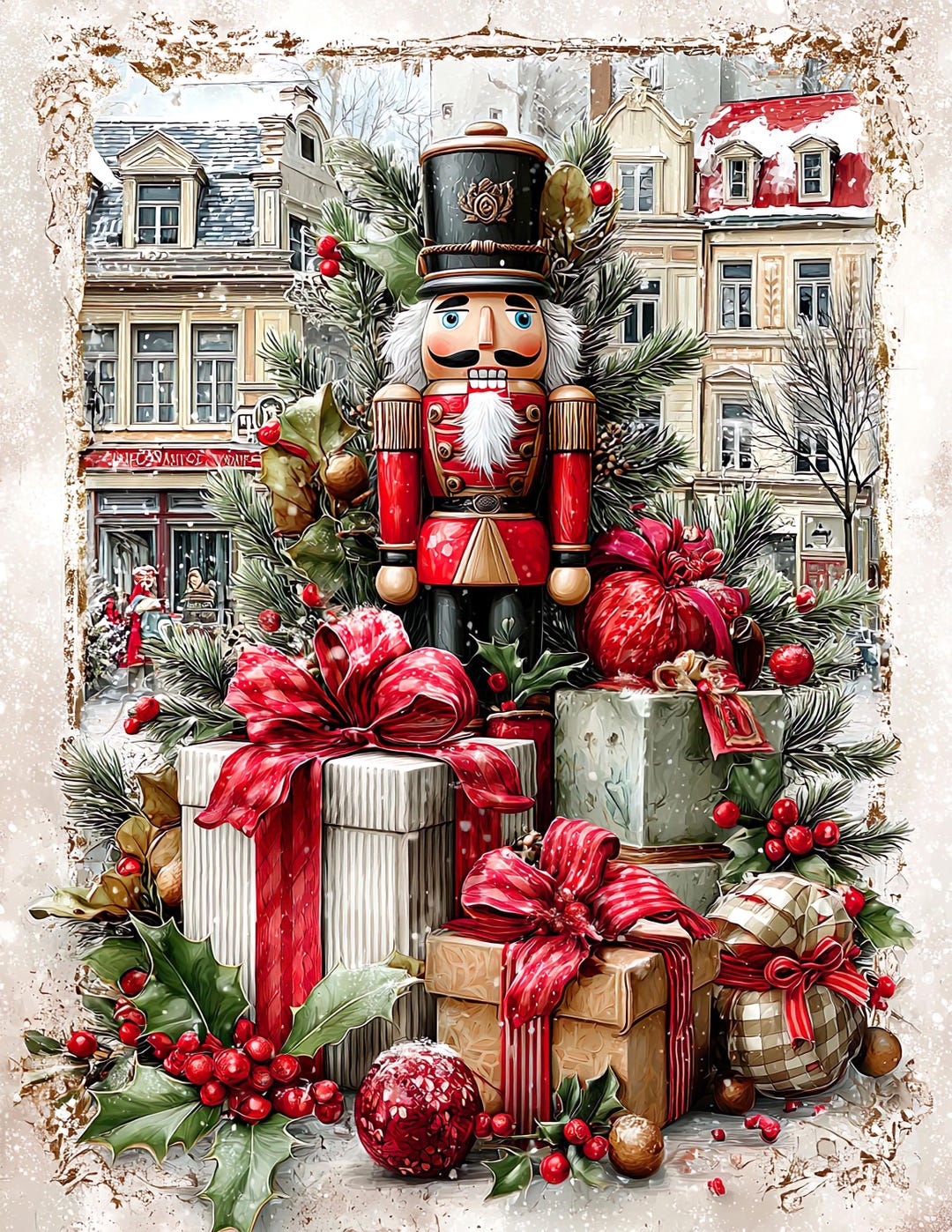 A4 Nutcracker Christmas Rice Decoupsge Paper for Crafting, Junk Journal ...