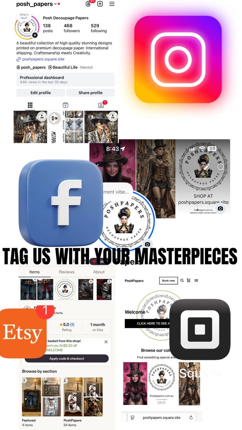 Pastel Bloom Floral Large Decoupage Paper, Furniture Art, Canvas ...