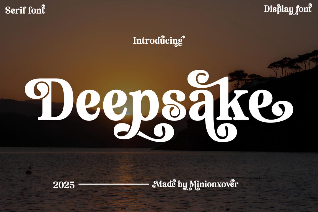 Deepsake Font - Serif Font, Modern Font, Cricut Font, Retro Font ...