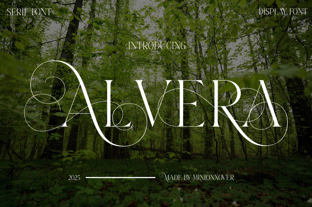 ALVERA Font - Modern Serif Font, Branding Font, Logo Font, Ligature ...