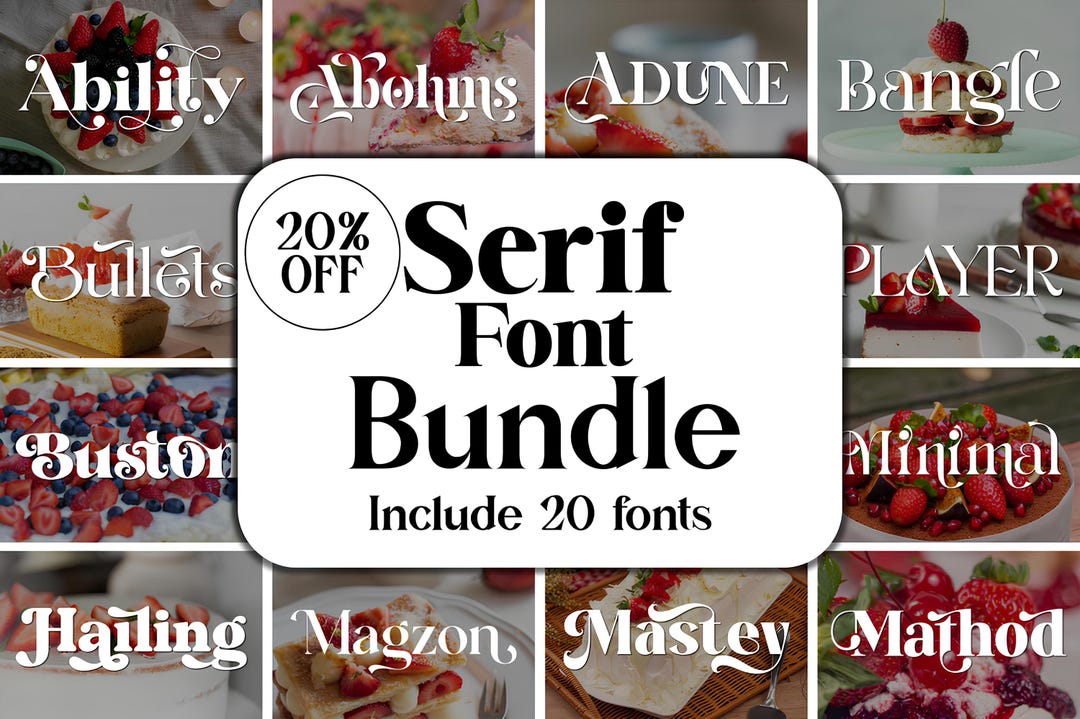 Elegant Serif and Sans Serif Bundle - Font Bundle, Retro Font,cricut ...
