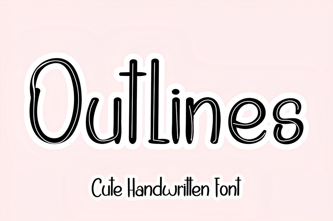 Outlines Font - Handwritten Font, Cricut Fonts, Procreate Font, Script ...