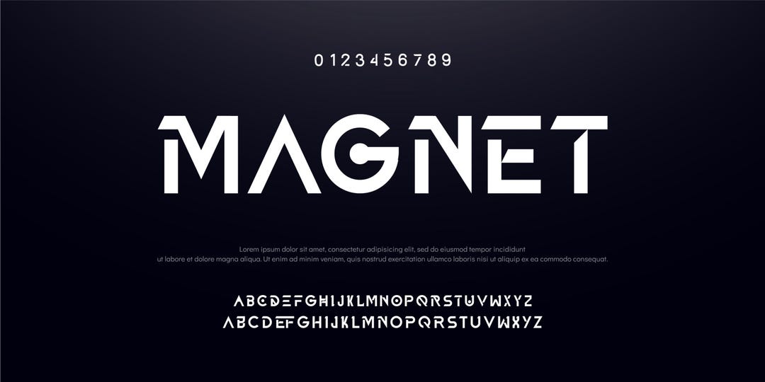 Creative Digital Modern Alphabet Fonts. Typography Technology ...