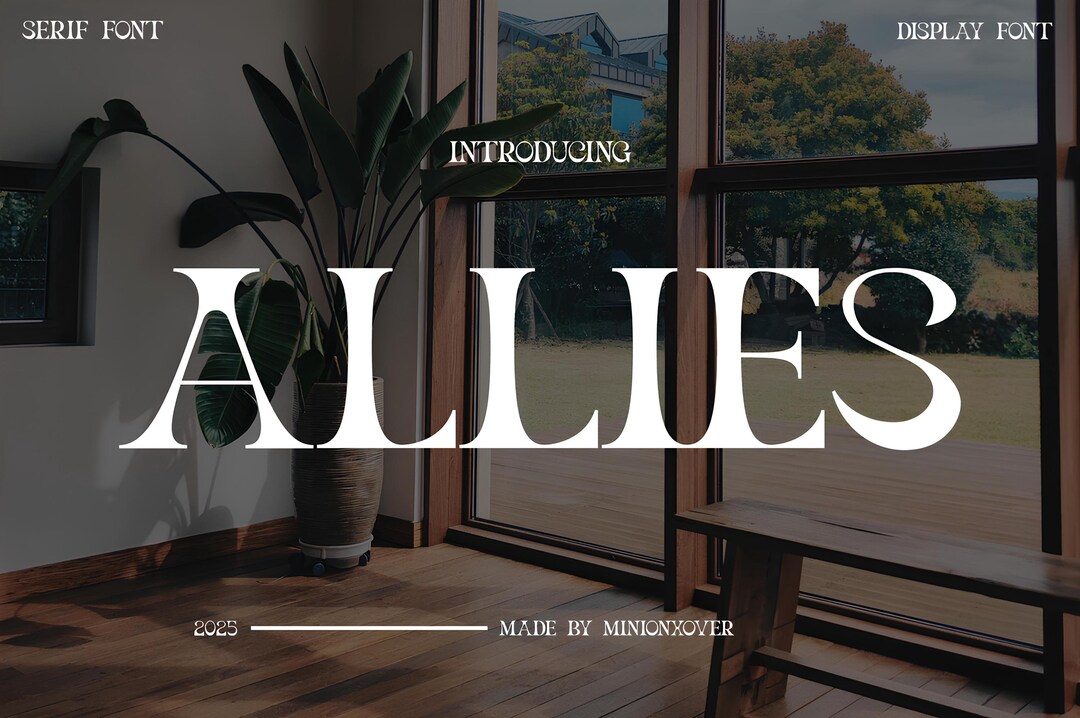 ALLIES Font - Modern Serif Font, Branding Font, Logo Font, Ligature ...