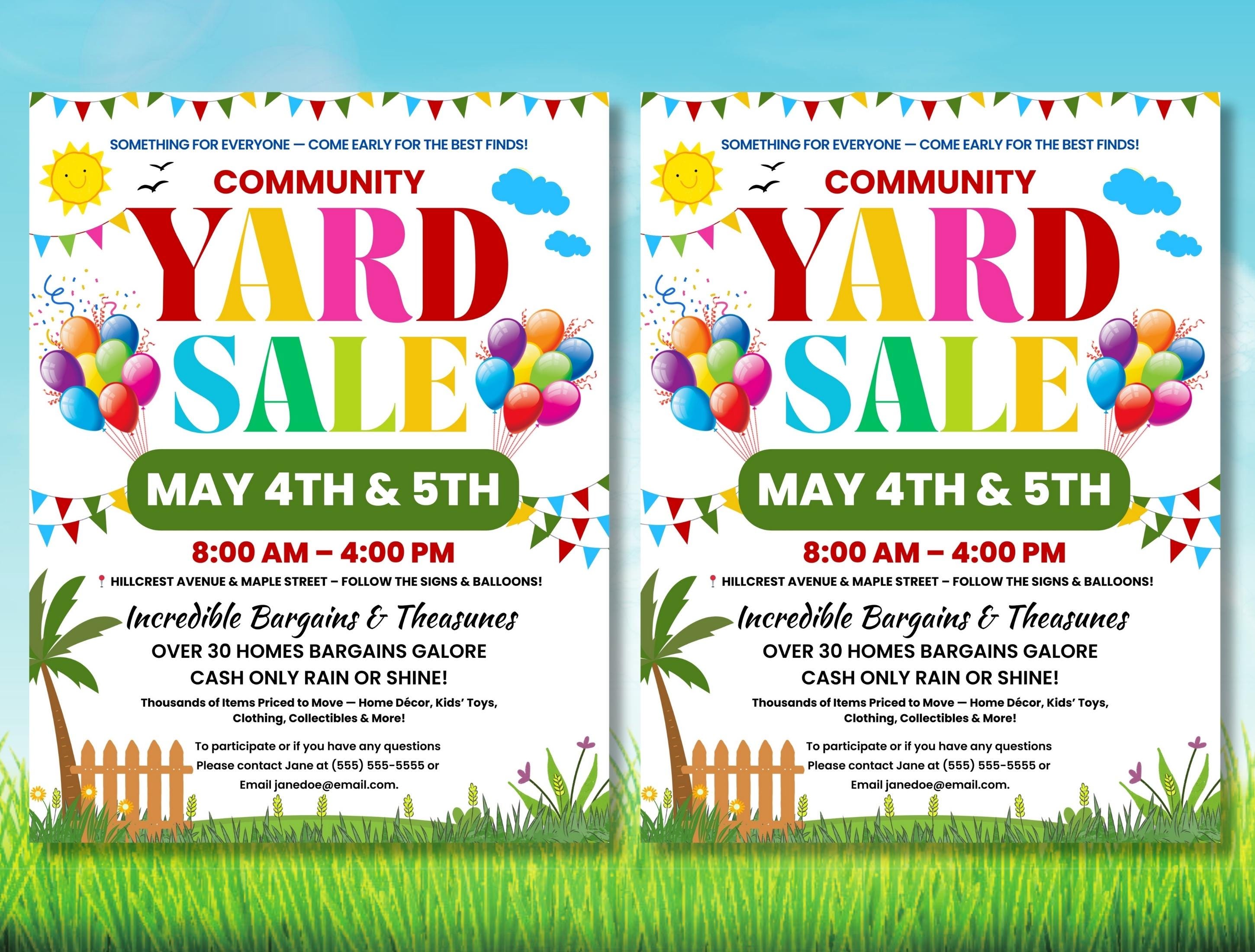 Editable Yard Flyer | DIY Fundraiser Poster (instant Download, Canva ...