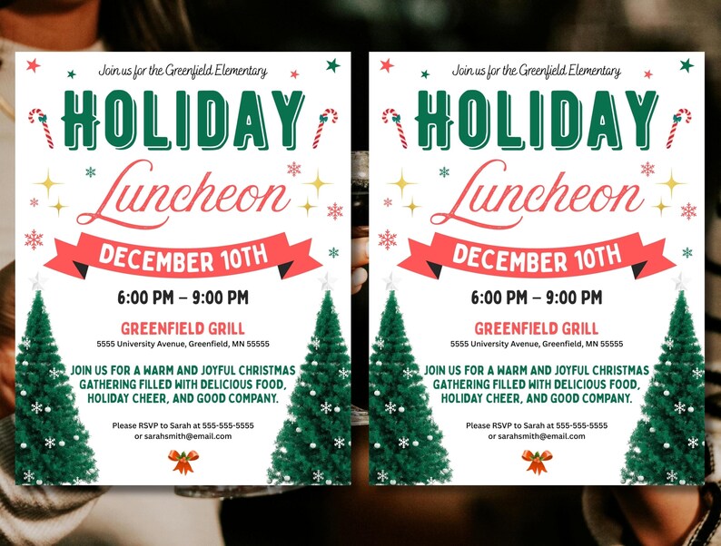 Editable Christmas Luncheon Flyer Template | Holiday Teacher ...