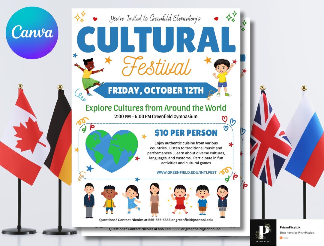 International Cultural Festival Flyer Template: Editable School Event ...
