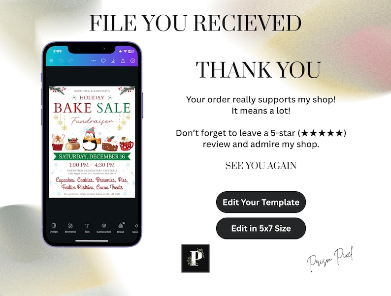 Holiday Bake Sale Flyer Template, Christmas Fundraiser Poster, School ...