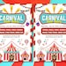 Carnival Fun Fair Flyer: Cream & Red Circus Party Template (digital ...