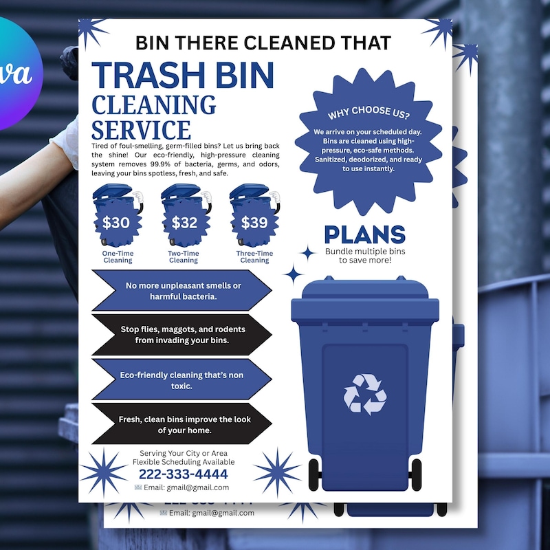 Trash Bin Cleaning Flyer - Etsy