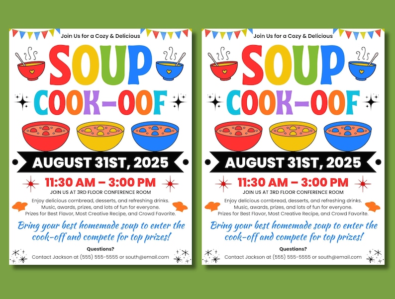 Soup Cook off Flyer Template: Cooking Competition Invitation (digital ...