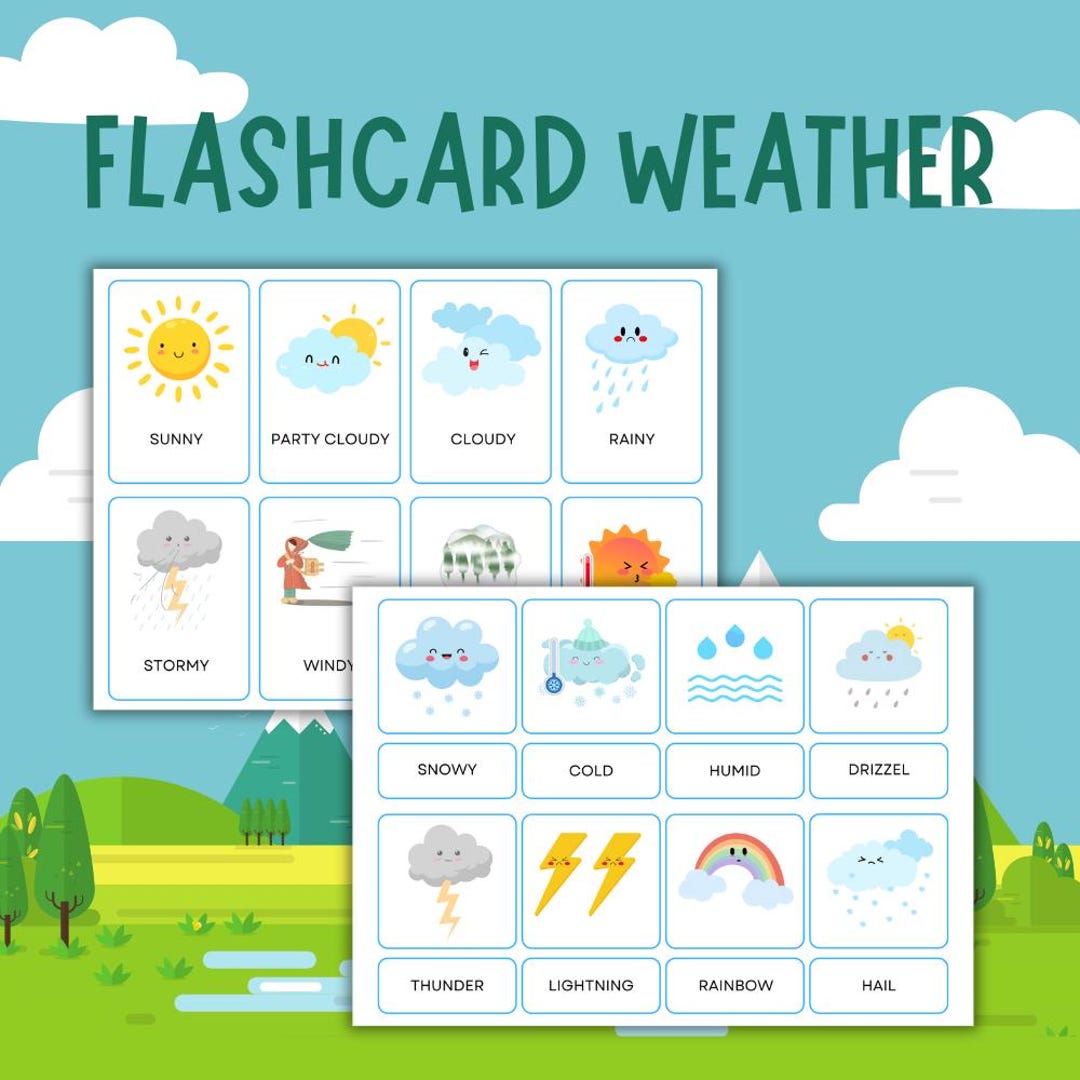 Weather Flash Cards for Kindergarten – Fun & Educational Learning ...