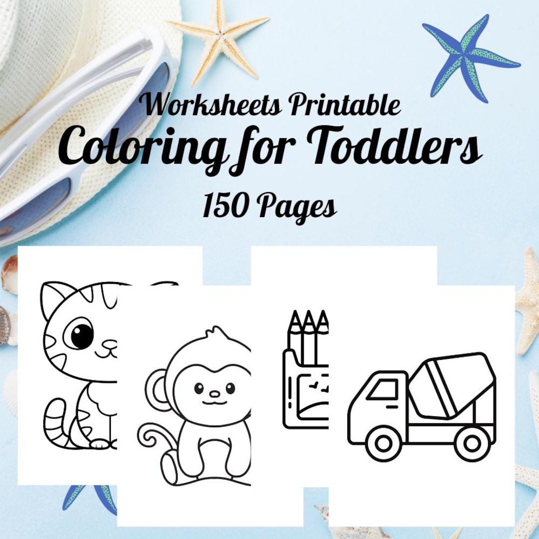 150 Page Toddler Coloring Worksheets | Fun & Educational Printable ...