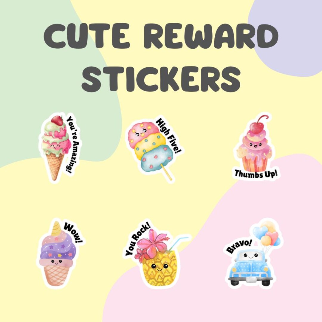 Cute Kids Reward Stickers – Motivational Toddler Stickers (digital ...