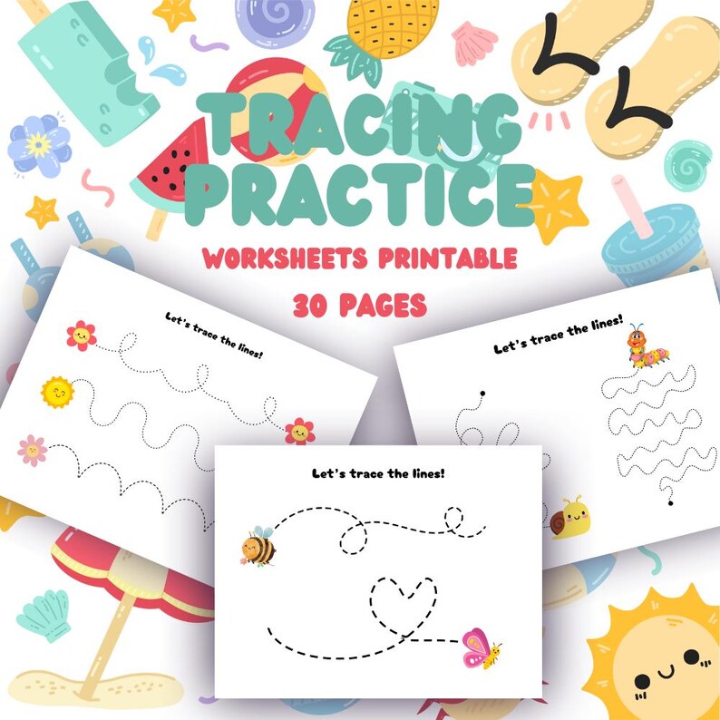 Printable Tracing Lines Worksheets | Pre-writing Activities for ...