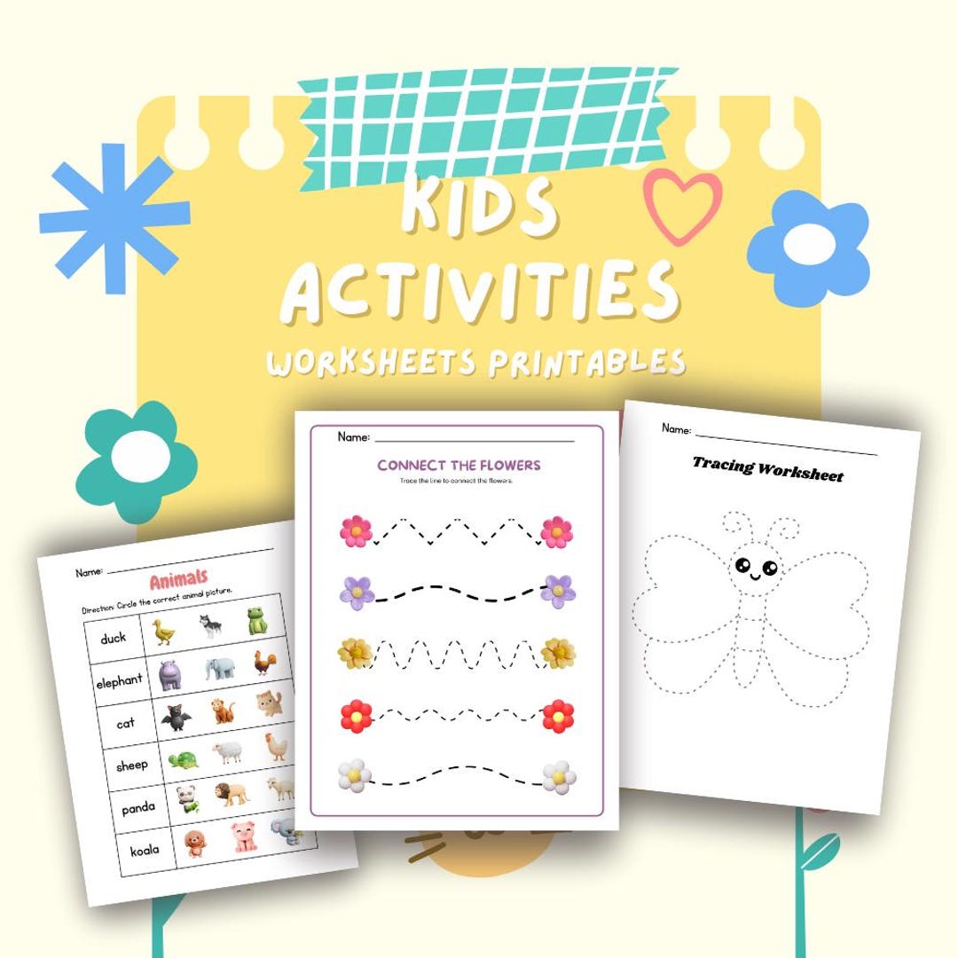 Fun Printable Kids Activities Educational Engaging Games Etsy