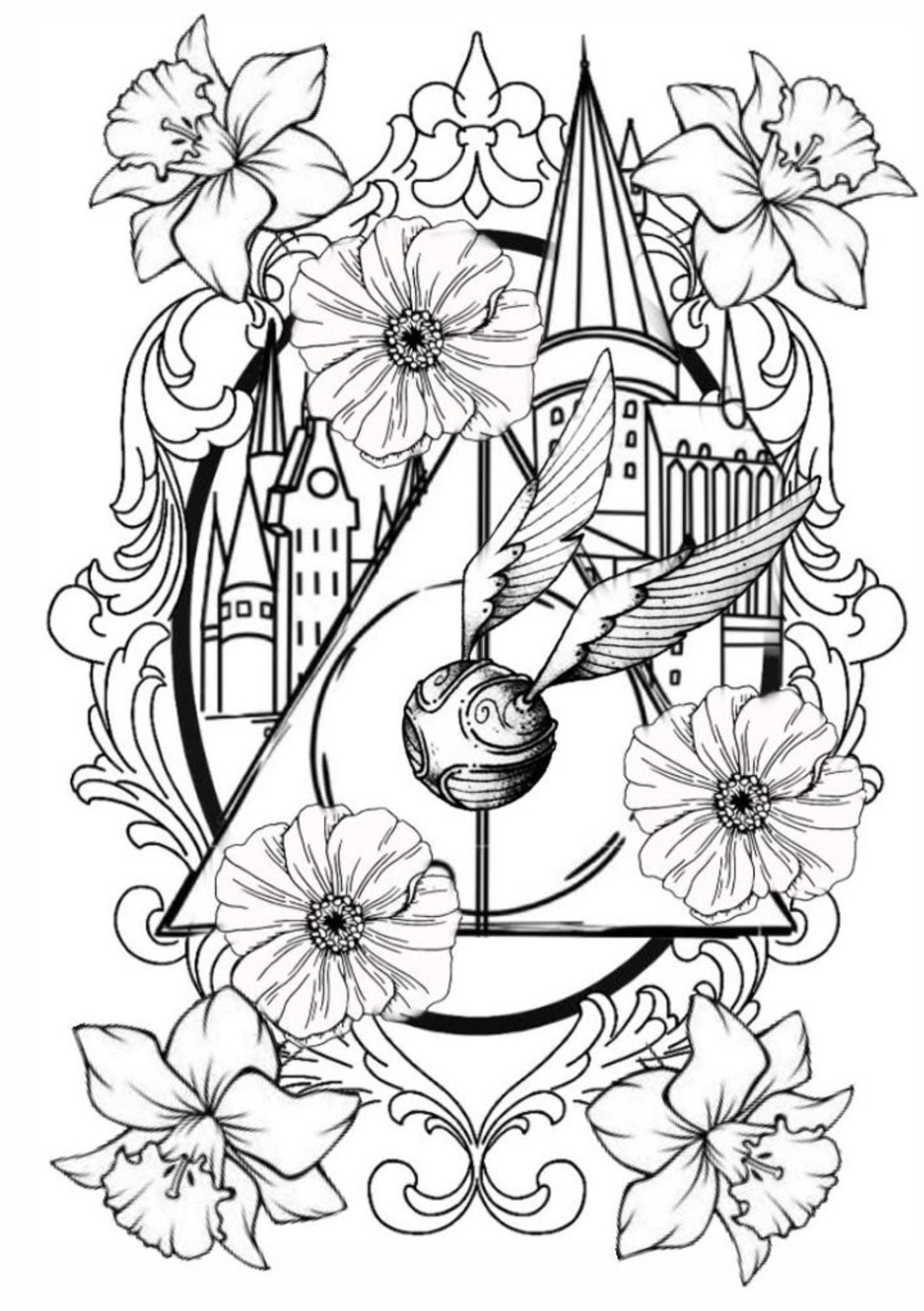 Coloring Pages Harry Potter - Etsy