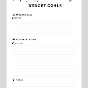 Cute Printable Monthly Budget Planner, 12-month Budget, Cute and Simple ...