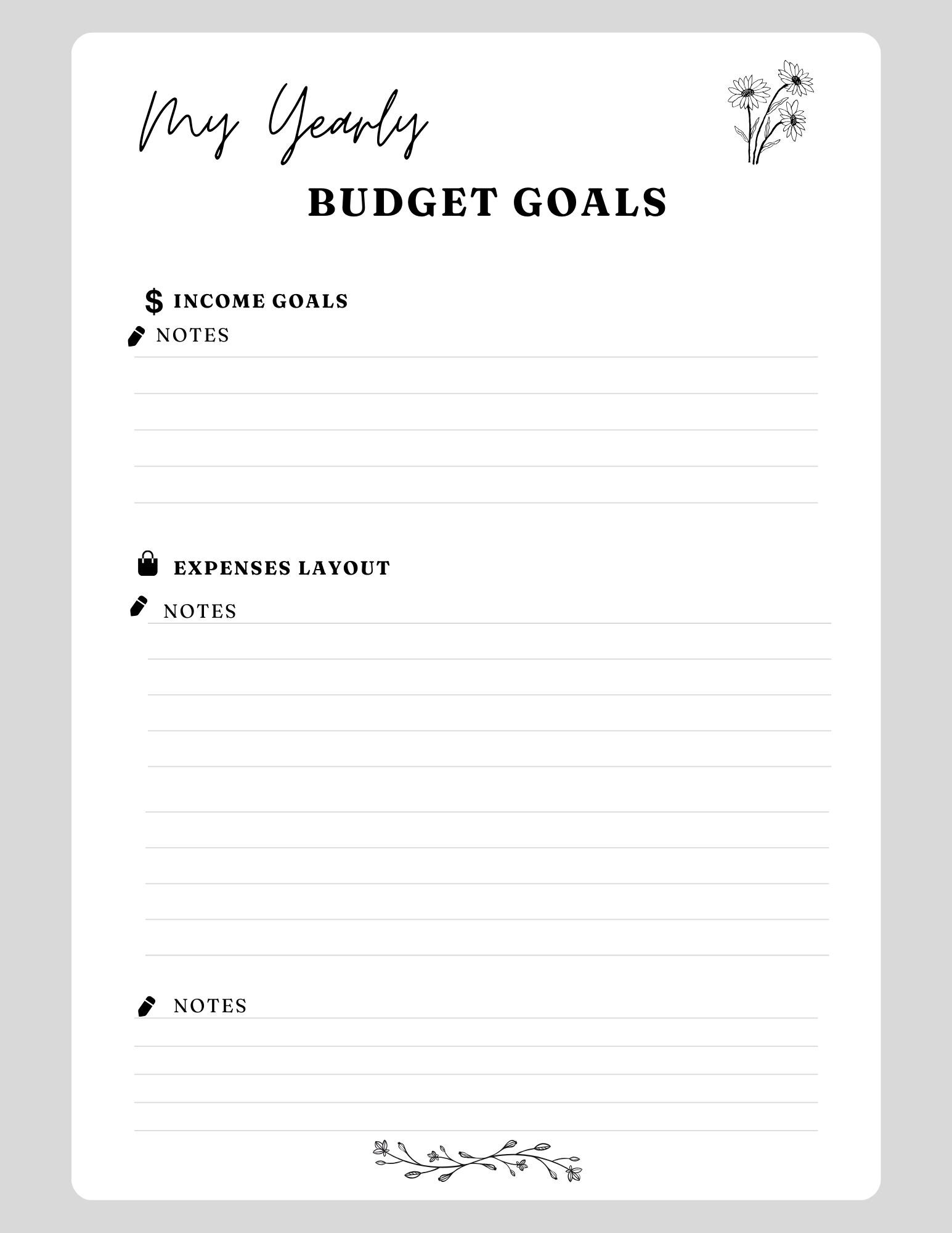 Cute Printable Monthly Budget Planner, 12-month Budget, Cute and Simple ...