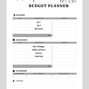 Cute Printable Monthly Budget Planner, 12-month Budget, Cute and Simple ...