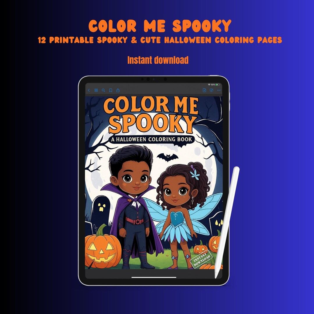 Halloween Coloring Pages – 12 Spooky Cute Designs (PDF Download) - Etsy