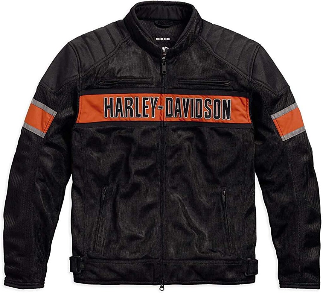 Men Motorbike Harley Davidson Mesh Jackets Summer Protected Embroidered ...