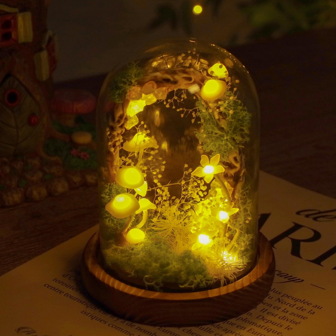 Fairy Mushroom Arch Night Light, Handmade Mushroom Lamp With Crystal ...