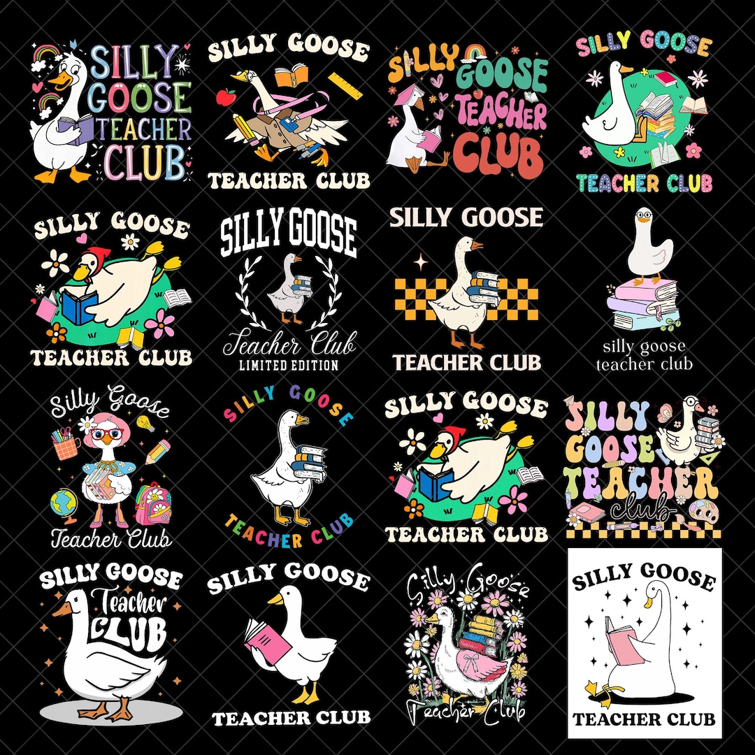 Silly Goose Teacher Club Png, Silly Goose Png, Floral Teacher Shirt Png ...