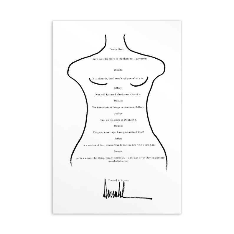 Trump Epstein Birthday Note Standard Postcard - Etsy UK