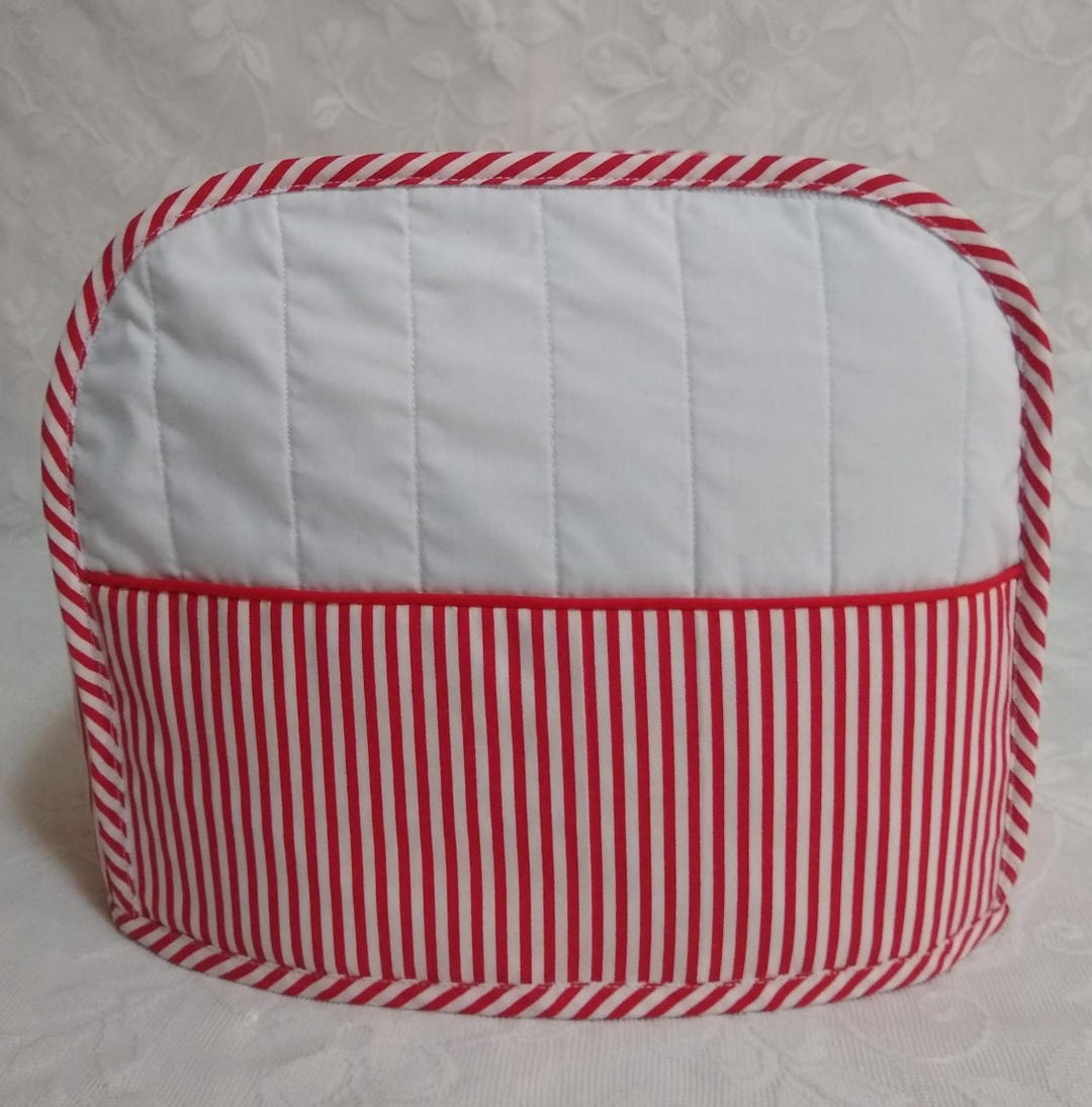 Red & White Stripe 2-slice Toaster Cover, Holiday Small Appliance Dust ...