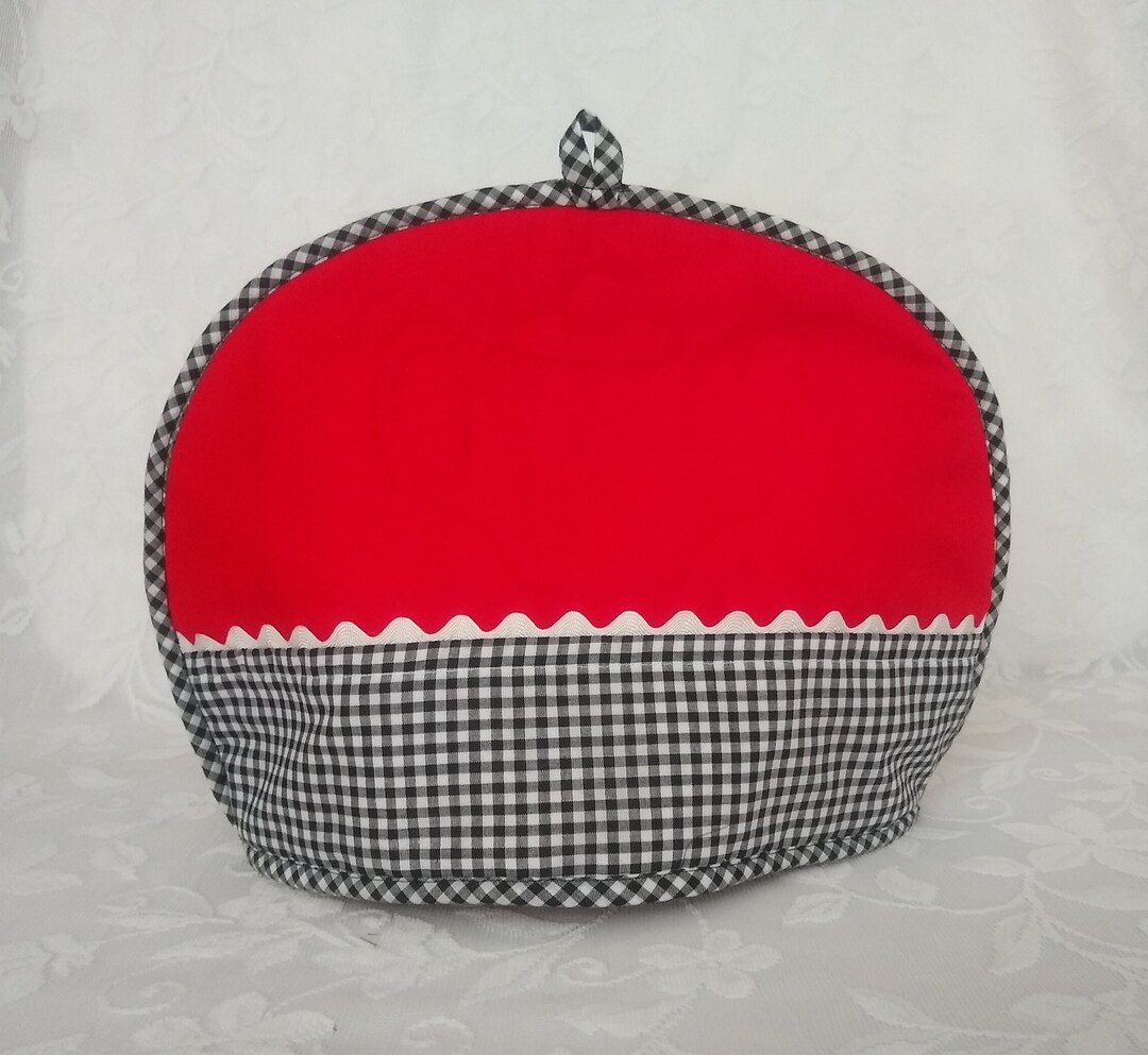 Teapot Tea Cozy, Gingham Two-tone Tea Cozy, Small Appliance Cover, Red ...